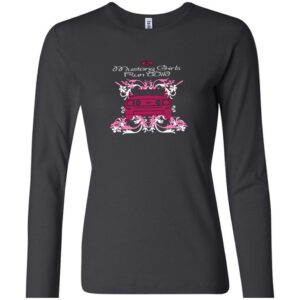 Ladies Ford Mustang Girls Run Wild Black Long Sleeve Shirt Medium