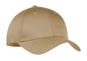 port & company six-panel twill cap 20f khaki