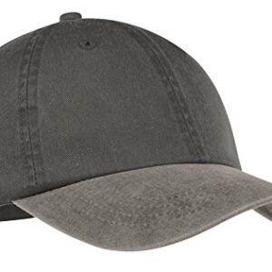 Port & Company -Two-Tone Pigment-Dyed Cap OSFA Black/ Pebble