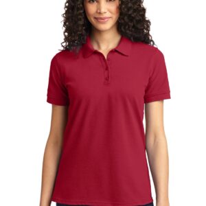 Port & Company Women's 50/50 Pique Polo M Red