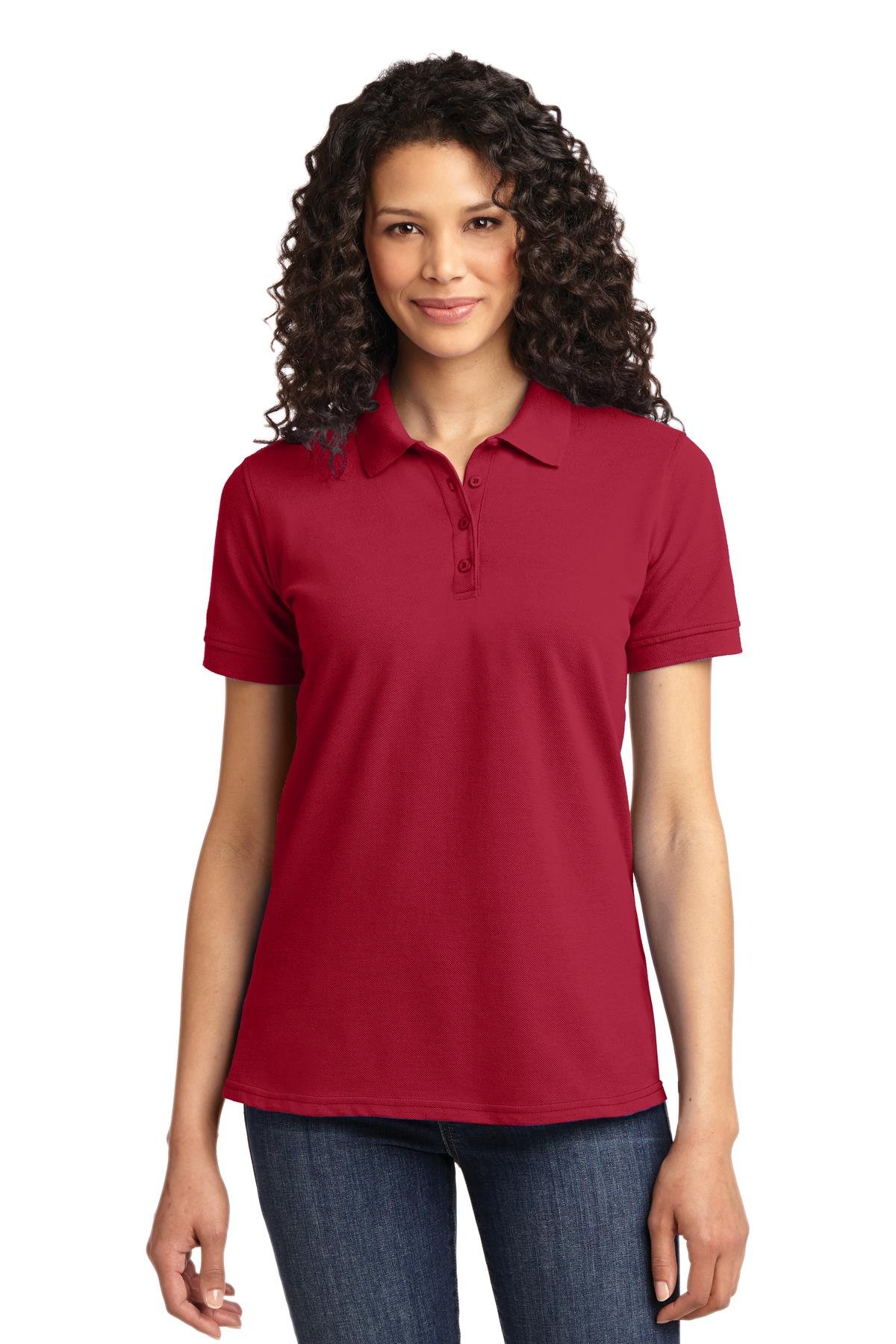 Port & Company Women's 50/50 Pique Polo M Red