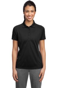 sport-tek ladies dri-mesh pro polo m black