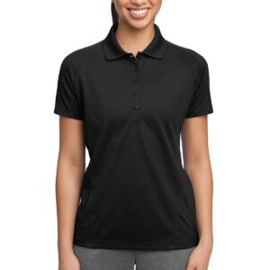 SPORT-TEK Ladies Dri-Mesh Pro Polo M Black