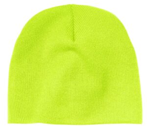 port & company beanie cap 20f neon yellow