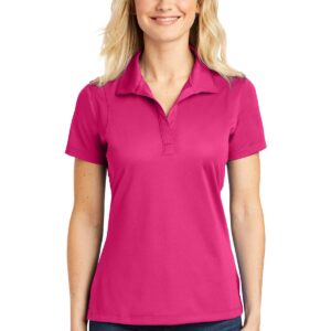 SPORT-TEK Women's Micropique Sport Wick Polo L Pink Raspberry