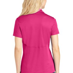 SPORT-TEK Women's Micropique Sport Wick Polo L Pink Raspberry