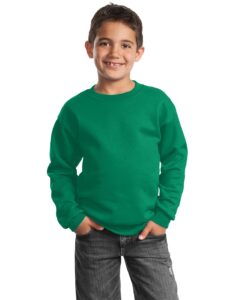 port & company youth core fleece crewneck sweatshirt kelly