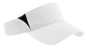 sport-tek dry zone colorblock visor osfa white/black