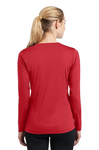 SPORT-TEK Women's Long Sleeve V Neck PosiCharge Competitor Tee XL True Red