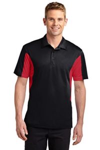 sport-tek side blocked micropique sport-wick polo f20 black/true red