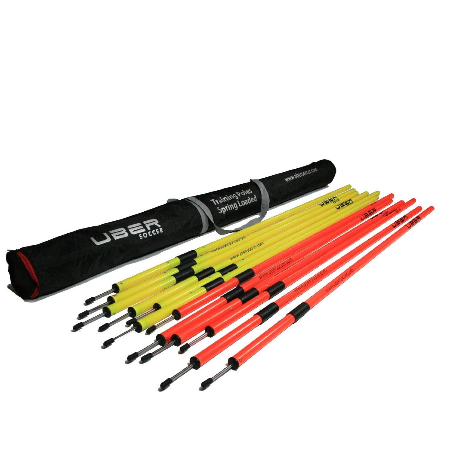 Uber Soccer Speed and Agility Training Poles -Spring Loaded Training Poles - Set of 12