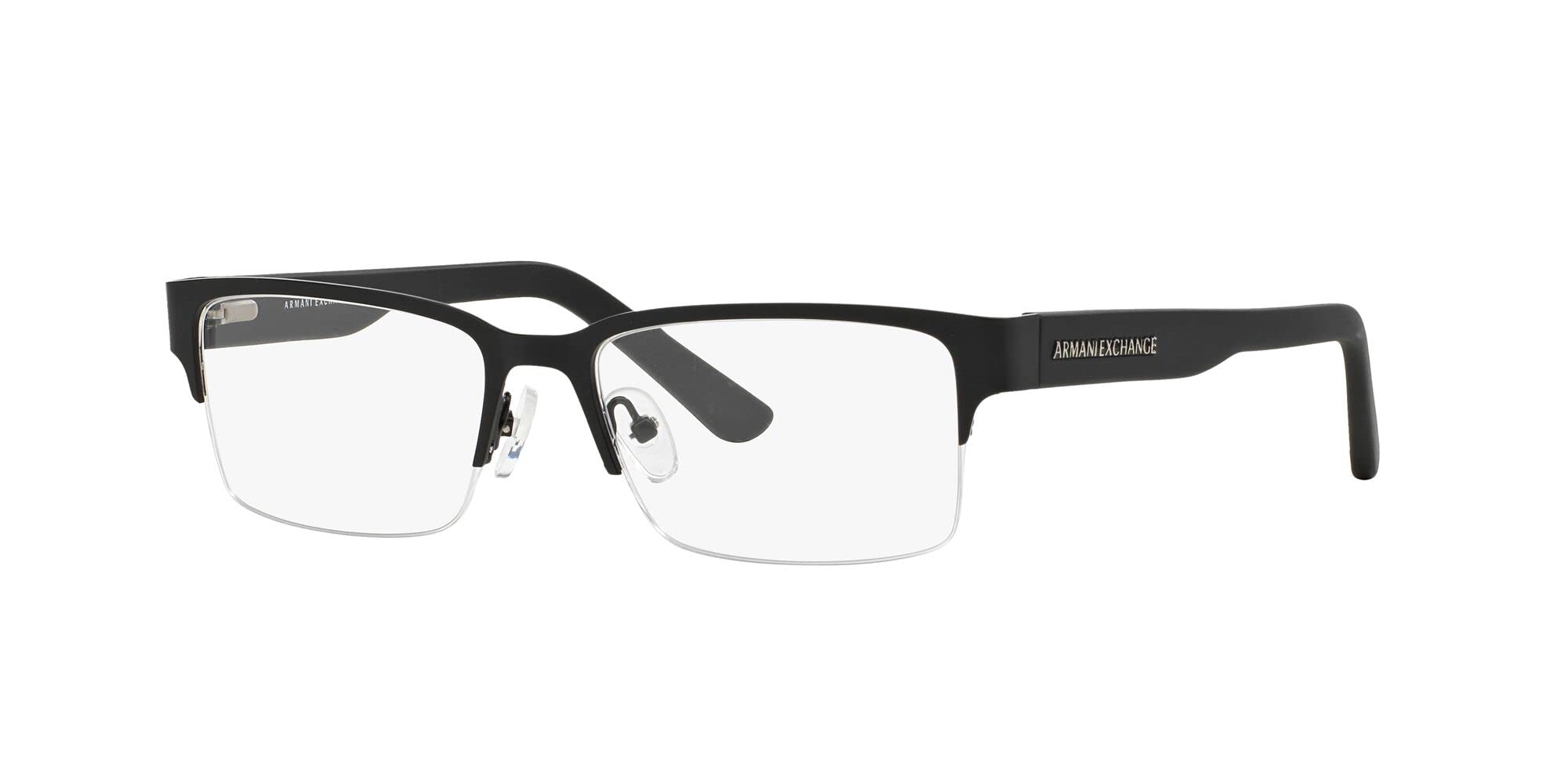 A|X ARMANI EXCHANGE Men's AX1014 Rectangular Prescription Eyewear Frames, Black/Demo Lens, 53 mm