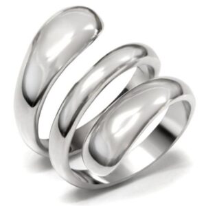 marimor jewelry high polished stainless steel coil style women's fashion cocktail ring size 8