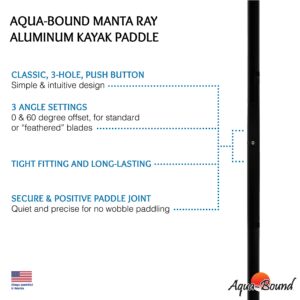 AQUA BOUND Manta Ray Aluminum 2-Piece Snap-Button Kayak Paddle