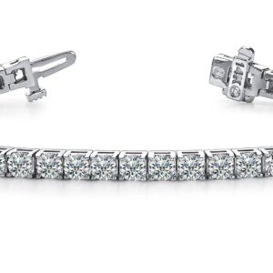 Houston Diamond District 3 Carat Classic Mined Natural Diamond Tennis Bracelet 14K White Gold Value Collection