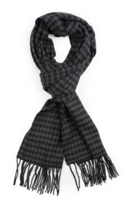 plum feathers super soft luxurious cashmere feel winter scarf (grey houndstooth)