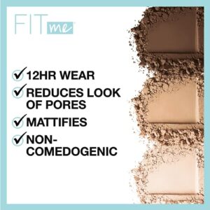 Maybelline Fit Me Matte + Poreless Pressed Face Powder Makeup & Setting Powder, Natural Beige, 1 Count