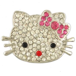 women's crystal kitty cat pin brooch made with swarovski elements