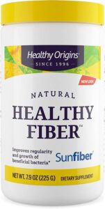 healthy origins healthy fiber - clear mixing (sunfiber), 225 g - gut health supplements for women & men - fiber powder dietary supplement - gluten-free supplement - 7.9 oz