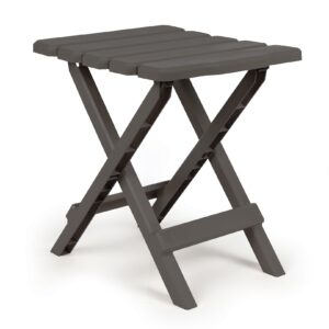 Camco 51881 Adirondack Portable Outdoor Folding Side Table, Perfect for The Beach, Camping, Picnics, Cookouts & More, Weatherproof & Rust Resistant - Charcoal