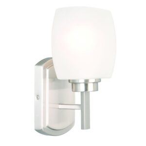 hampton bay tamworth 1-light brushed nickel sconce