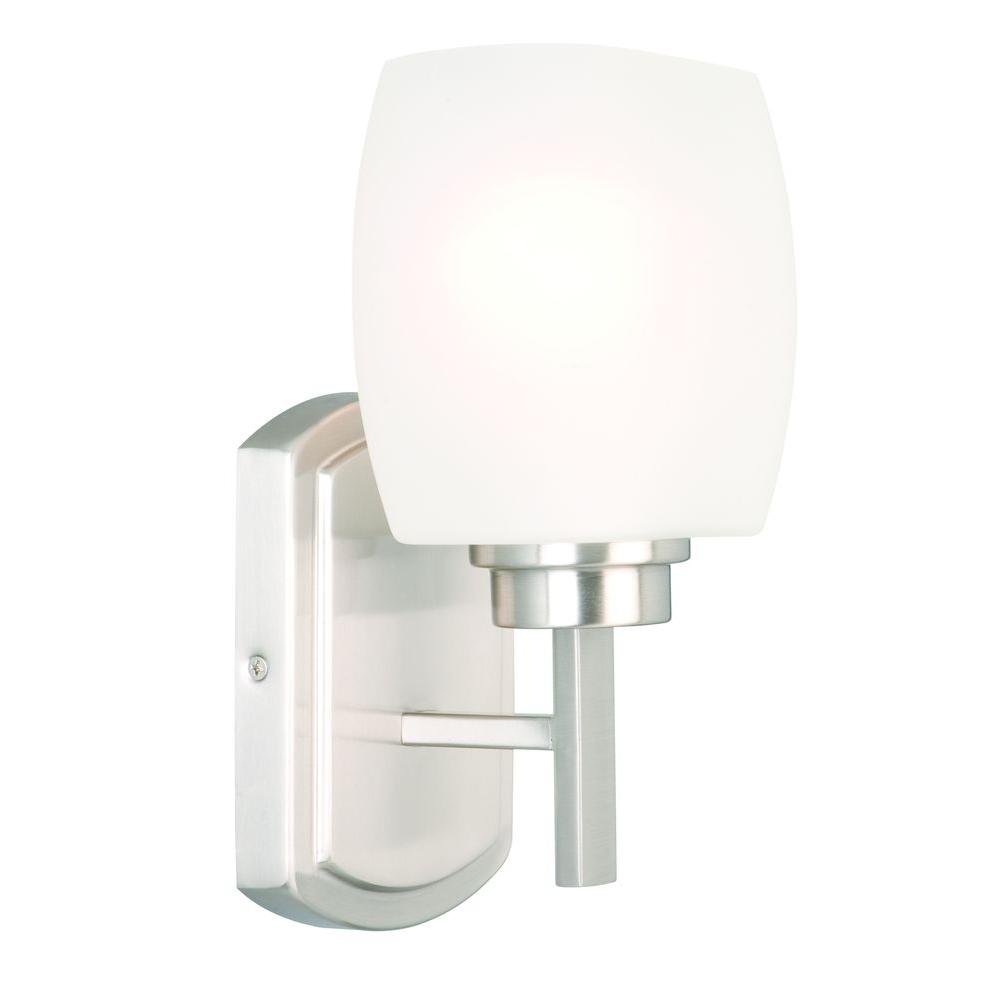 Hampton Bay Tamworth 1-Light Brushed Nickel Sconce