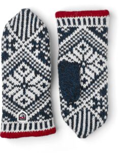 hestra unisex nordic wool mitt insulated mittens for cold weather & everyday wear - medium blue/offwhite - 9