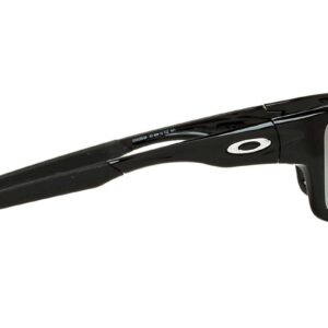 Oakley Men's OO9225 Rectangular Sunglasses, Polished Black/Chrome Iridium Polarized, 60mm