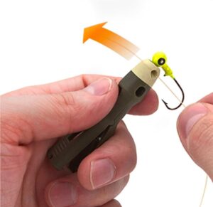 tyepro fishing knot tying tool/jig head and hook eyelet grip/line threader/clipper for shaky hands and poor eyesight. tackle box accessory.