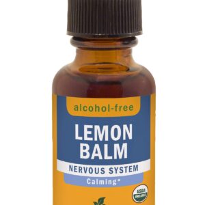 Herb Pharm Certified Organic Lemon Balm Liquid Extract for Calming Nervous System Support, Alcohol-Free Glycerite, 1 Oz