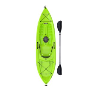 lifetime tioga sit-on-top kayak with paddle, lime, 120"