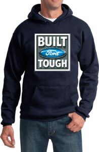 buy cool shirts built ford tough hoodie, navy xl