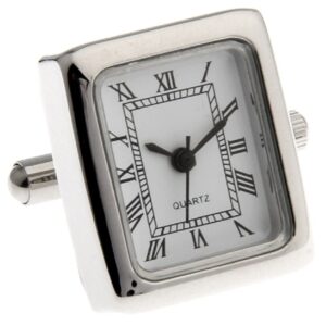 MRCUFF Real Working Watch Pair Cufflinks in a Presentation Gift Box & Polishing Cloth