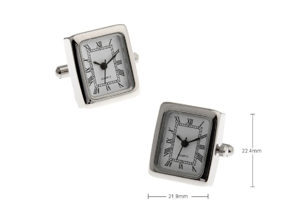 MRCUFF Real Working Watch Pair Cufflinks in a Presentation Gift Box & Polishing Cloth