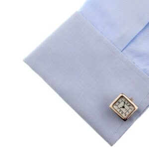 MRCUFF Real Working Watch Pair Cufflinks in a Presentation Gift Box & Polishing Cloth