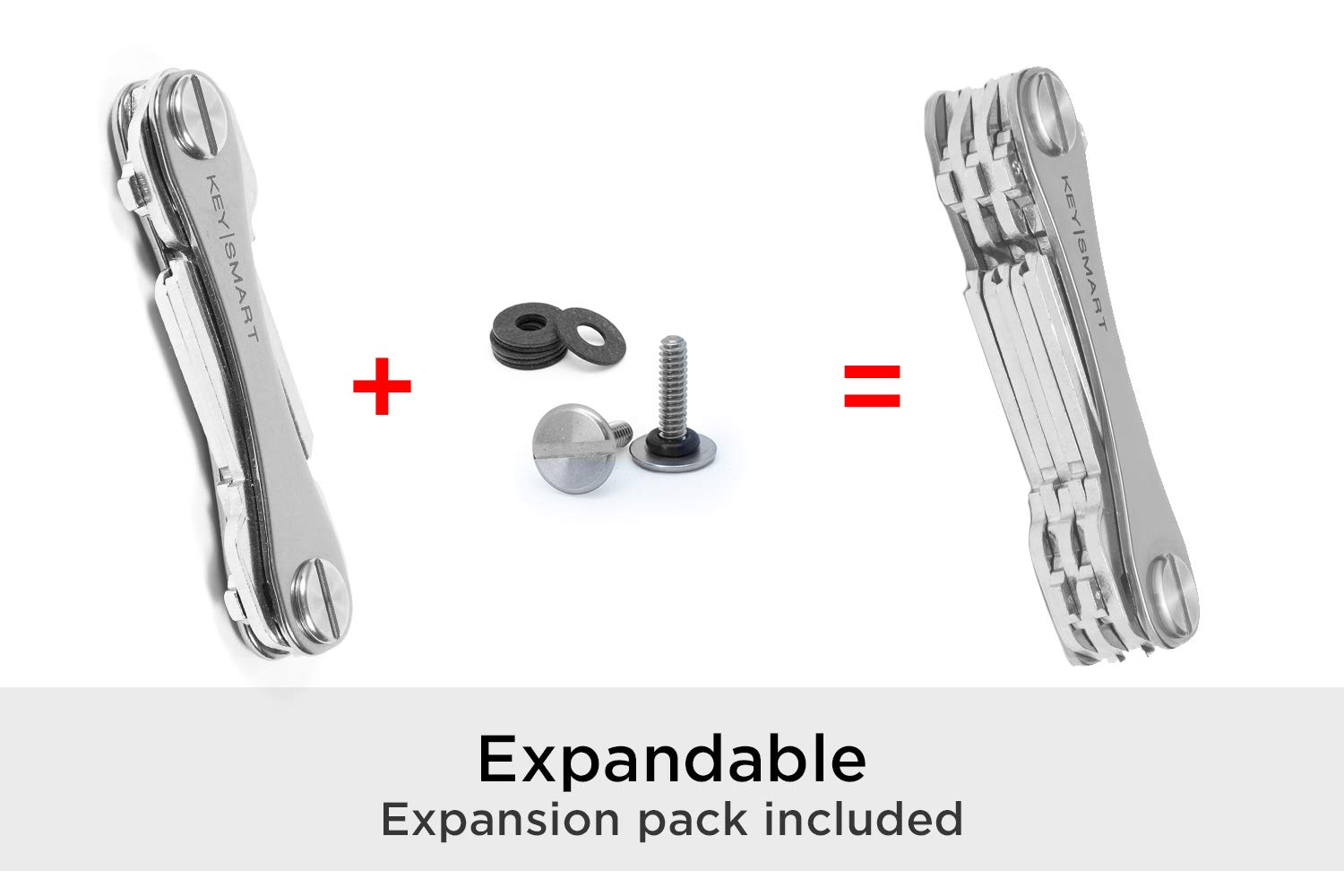 KEYSMART Key Holder for Keychain Key Ring - Compact Key Organizer Key Chain Key Case, Minimalist Pocket-Sized EDC Keychain, Loop Piece for Car Fobs, Expandable (up to 14 Keys, Titanium)