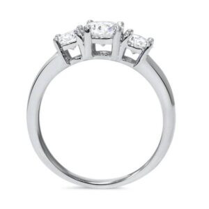 Pompeii3 10k White Gold Diamond Round-Cut Three Stone Engagement Ring (1cttw)