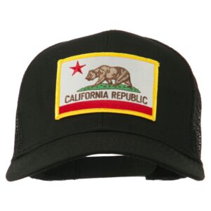 e4hats.com california state flag patched twill mesh cap - black osfm