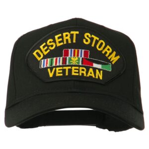 e4hats.com desert storm veteran patched cotton twill cap - black osfm