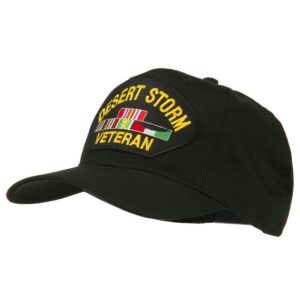 e4Hats.com Desert Storm Veteran Patched Cotton Twill Cap - Black OSFM