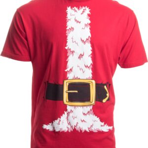 Santa Claus Costume | Jumbo Print Novelty Christmas Holiday Humor Unisex T-Shirt-Adult,XL Red