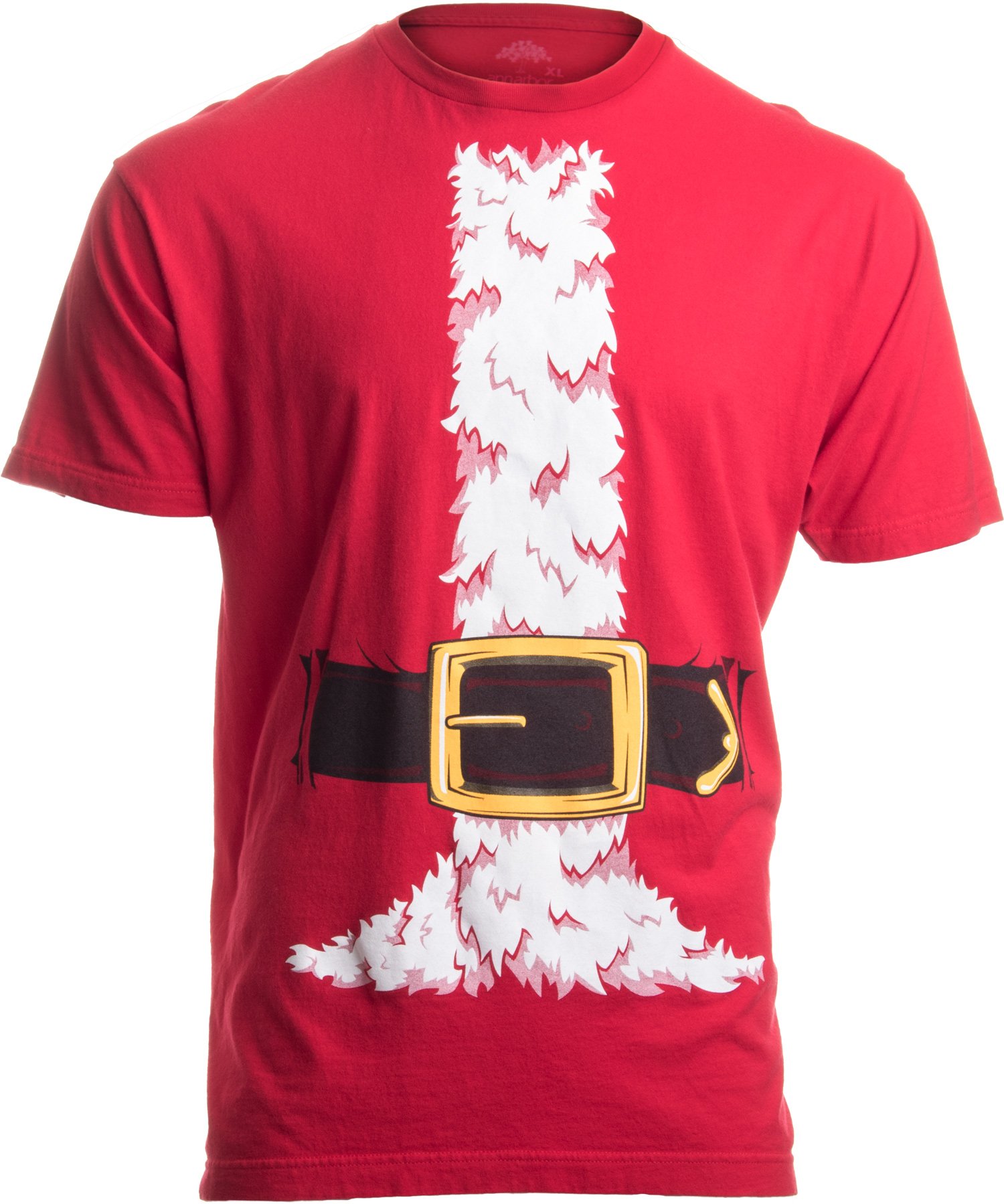 Santa Claus Costume | Jumbo Print Novelty Christmas Holiday Humor Unisex T-Shirt-Adult,XL Red