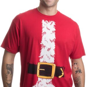 Santa Claus Costume | Jumbo Print Novelty Christmas Holiday Humor Unisex T-Shirt-Adult,XL Red