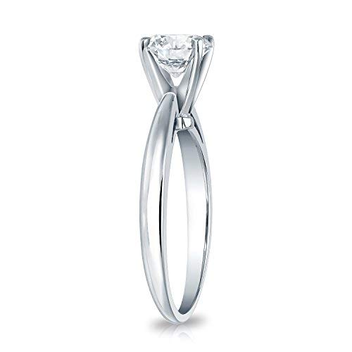 Diamond Wish 1/3 Carat Round Diamond Solitaire Engagement Ring in 14k White Gold (H-I, I1-I2, cttw) 4-Prong Set Size 7.5