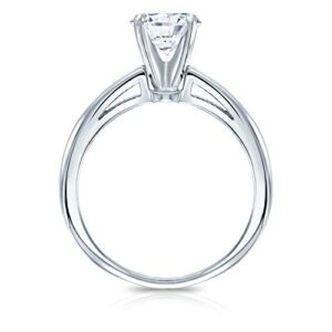 Diamond Wish 1/3 Carat Round Diamond Solitaire Engagement Ring in 14k White Gold (H-I, I1-I2, cttw) 4-Prong Set Size 7.5