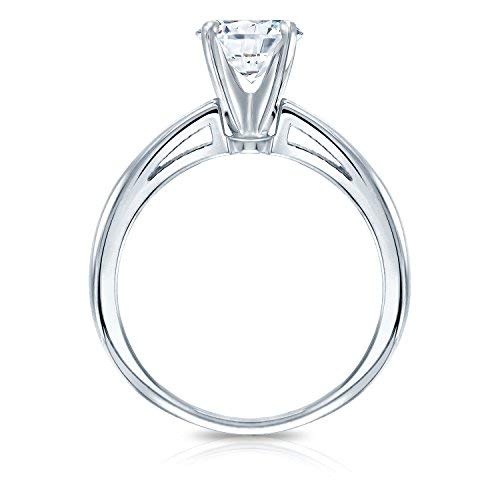 Diamond Wish 1/3 Carat Round Diamond Solitaire Engagement Ring in 14k White Gold (H-I, I1-I2, cttw) 4-Prong Set Size 7.5