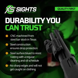 XS Sights Big Dot Shotgun Bead, Tritium Sights, High-Visibility in Low-Light Conditions, Fast Target Acquisition, Fits Mossberg Plain Barrel, Mossberg 500/590, Tritium White Dot