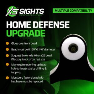 XS Sights Big Dot Shotgun Bead, Tritium Sights, High-Visibility in Low-Light Conditions, Fast Target Acquisition, Fits Mossberg Plain Barrel, Mossberg 500/590, Tritium White Dot