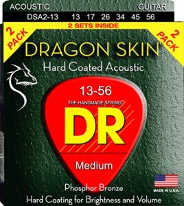 dr strings dragon skin acoustic guitar strings (dsa-2/13)