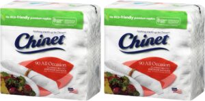 chinet classic white 2-ply napkins, 90 count - pack of 2